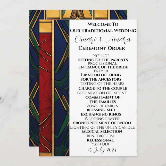 African Traditional Wedding Program | Zazzle