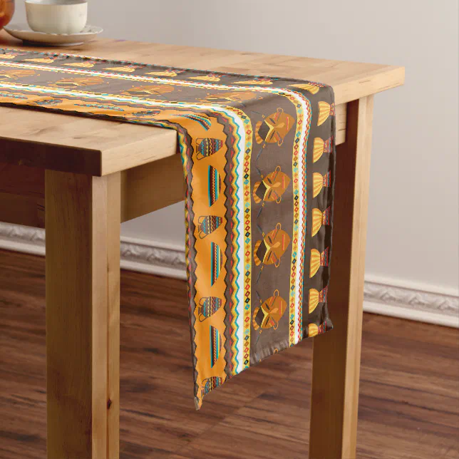 African Tribal animal pattern dining table runner | Zazzle