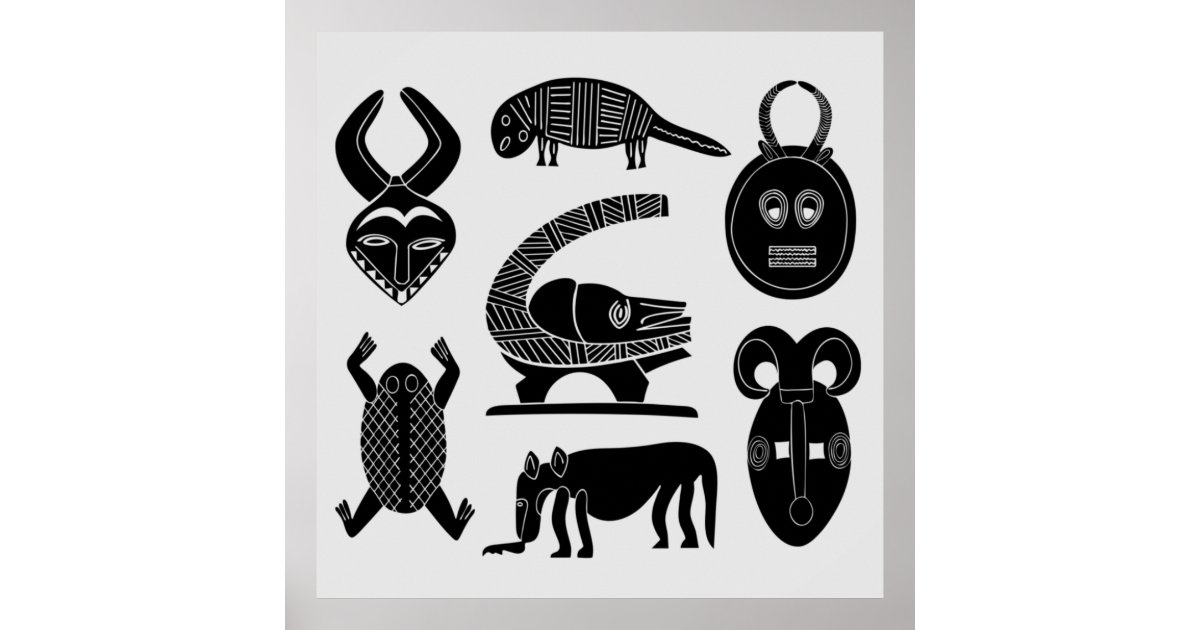 African tribal art poster | Zazzle