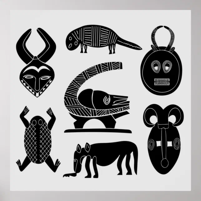 African tribal art poster | Zazzle