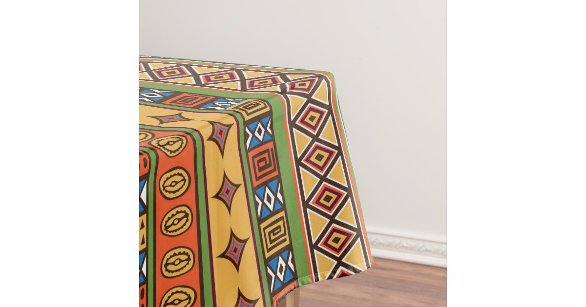 African Tribal pattern dining tablecloth | Zazzle