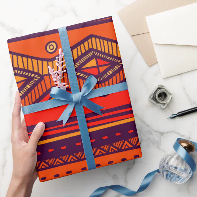 African Tribal pattern party wrapping paper | Zazzle