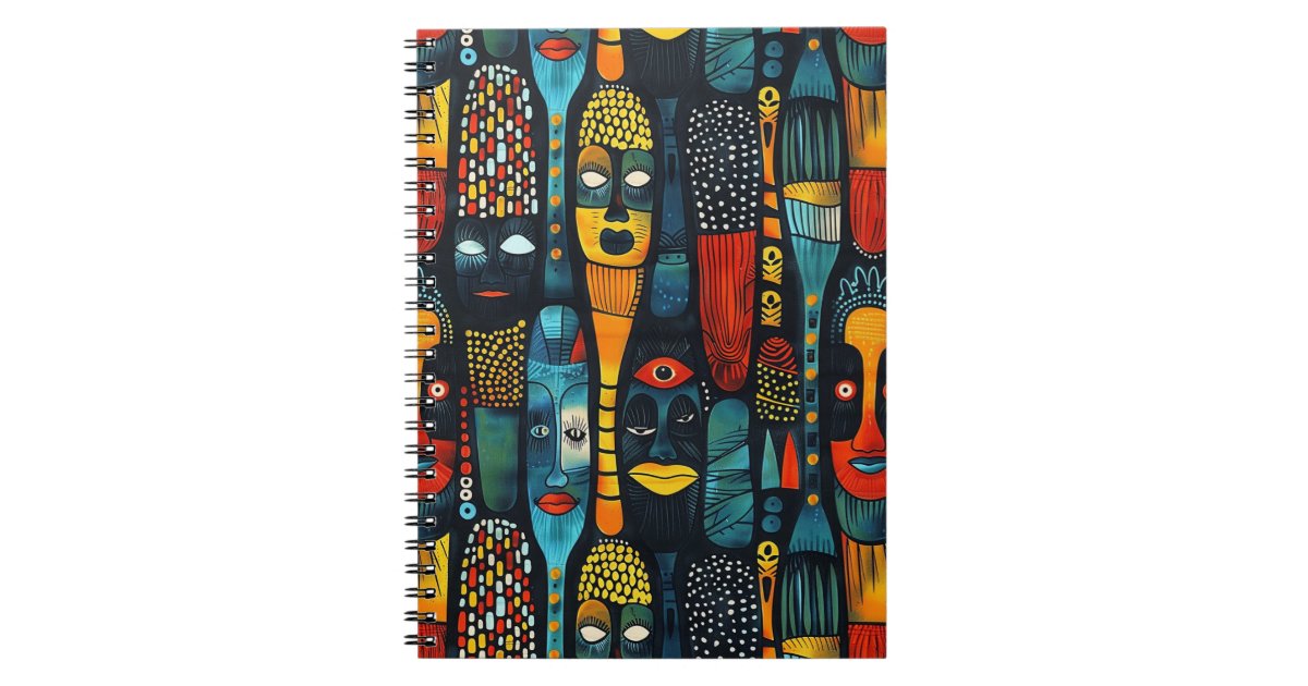 African tribal pattern with idols. notebook | Zazzle