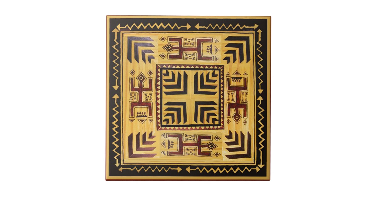 African Tribal Spirits Ceramic Tile | Zazzle