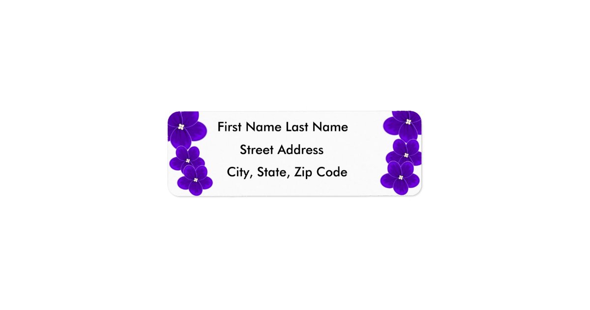 African Violet Address Labels | Zazzle