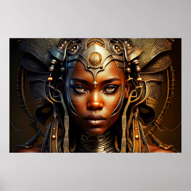 African Warrior Princess Afrofuturism Render Poster | Zazzle