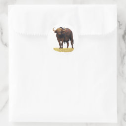 African Water Buffalo Classic Round Sticker | Zazzle