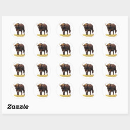 African Water Buffalo Classic Round Sticker | Zazzle