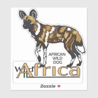 African wild dog. Wild Africa Sticker | Zazzle