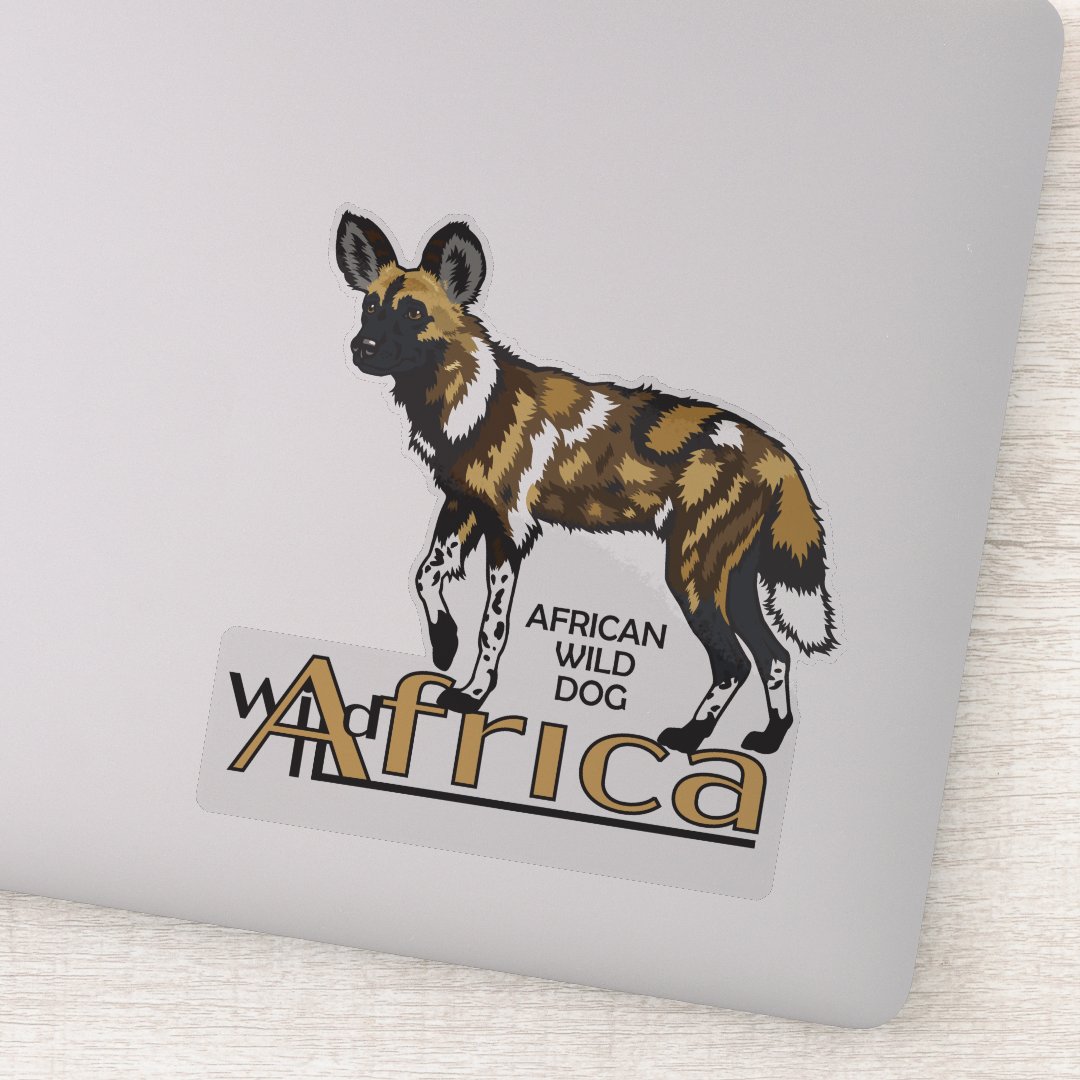 African wild dog. Wild Africa Sticker | Zazzle