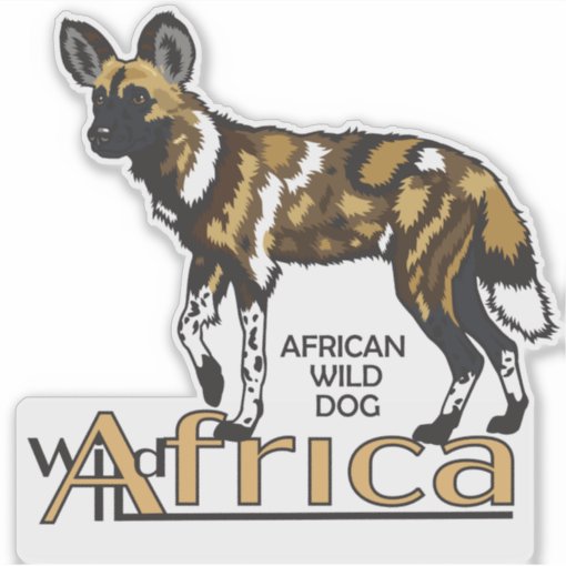 African wild dog. Wild Africa Sticker | Zazzle