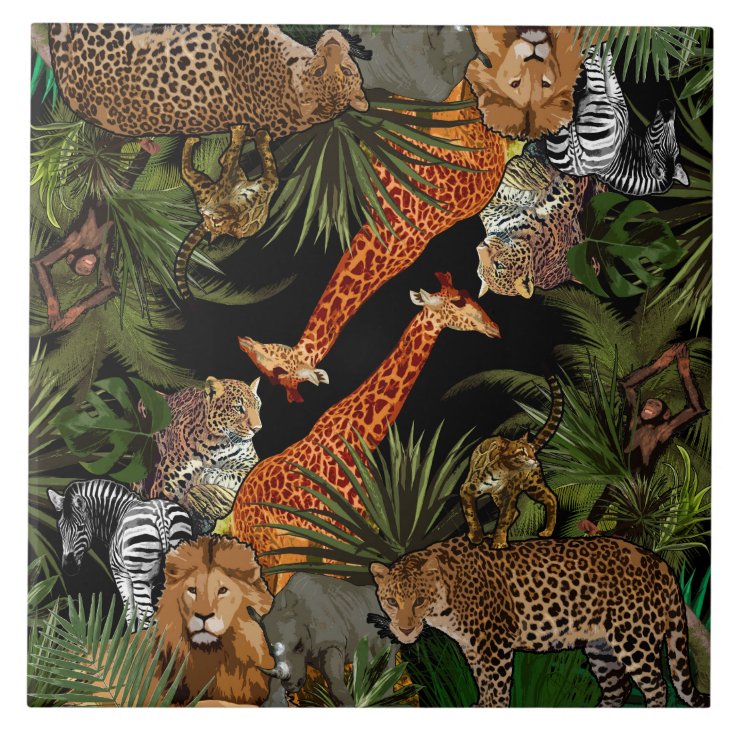 African wildlife Ceramic Tile | Zazzle