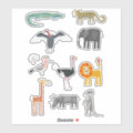 African Wildlife Safari Animal Sticker | Zazzle