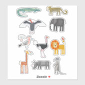African Wildlife Safari Animal Sticker | Zazzle