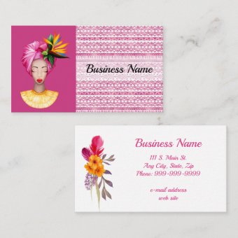African Woman Business Card | Zazzle