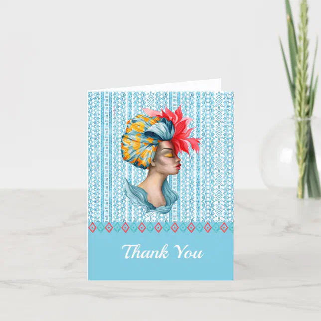 African Woman Thank You Card | Zazzle