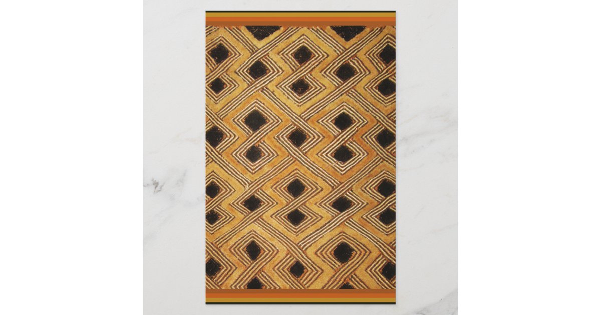 African Zaire Congo Kuba Textile Stationery | Zazzle
