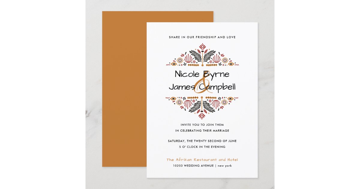 Africana | Modern Ankara Wedding Invitation | Zazzle