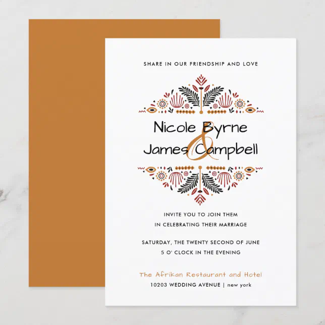 Africana | Modern Ankara Wedding Invitation | Zazzle