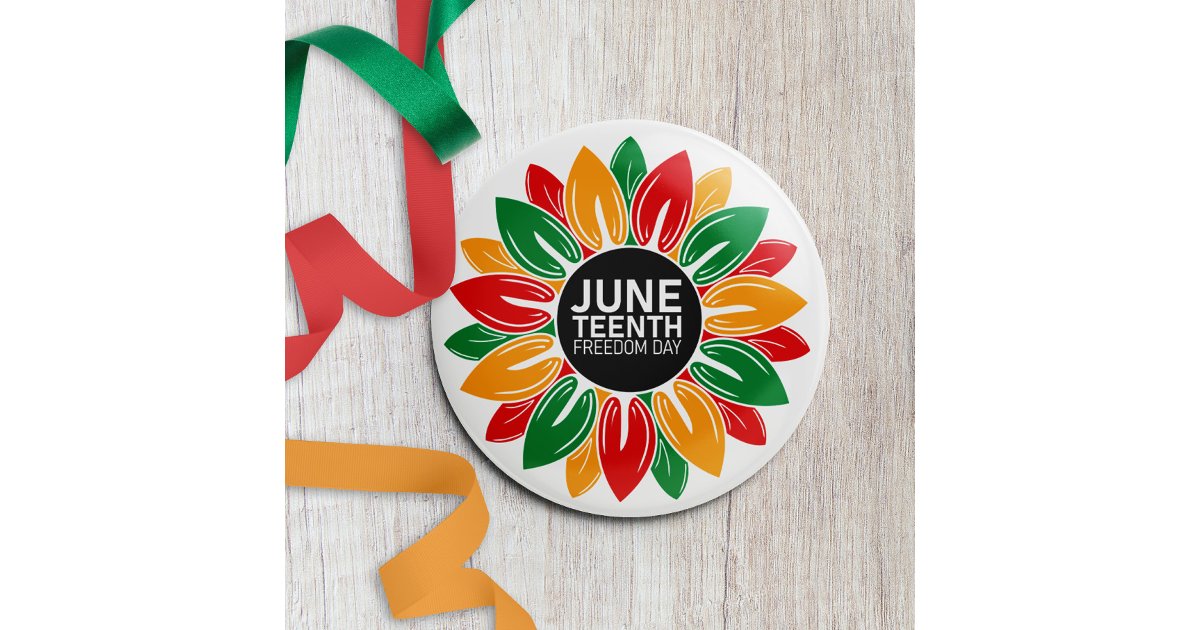 AfricanAmerican Black History Juneteenth Sunflower Button | Zazzle