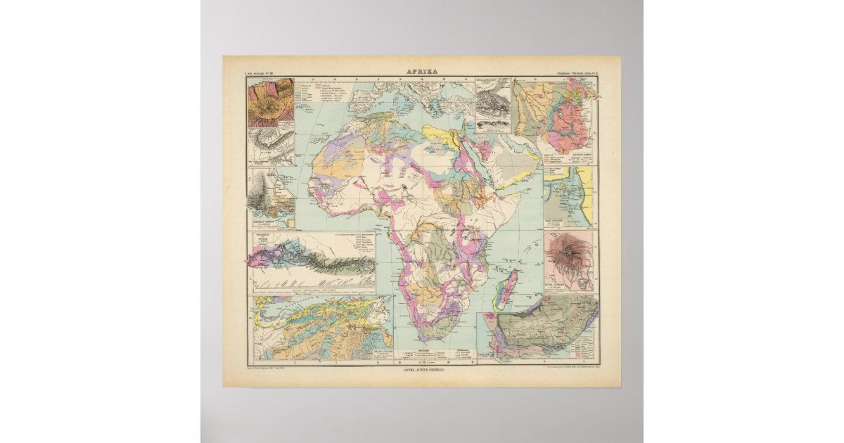 Afrika - Atlas Map of Africa Poster | Zazzle
