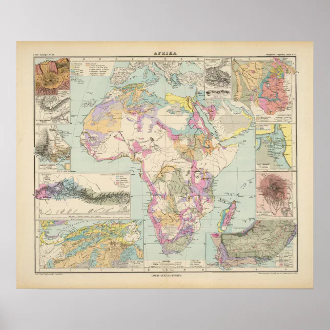 Afrika - Atlas Map of Africa Poster | Zazzle