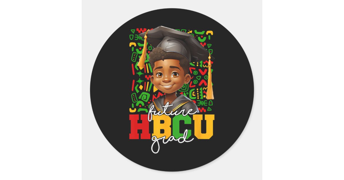 Afro Black Boy College Graduation Future Hbcu Grad Classic Round ...