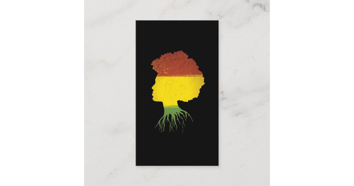 Afro Black Girl African American Roots Diva Business Card | Zazzle