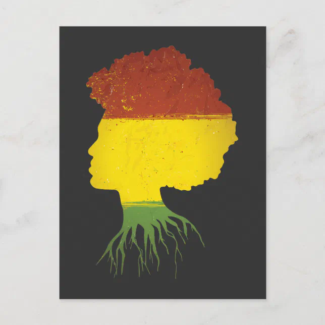 Afro Black Girl African American Roots Diva Postcard | Zazzle