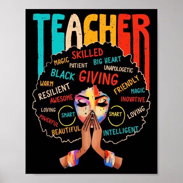 Afro Black History Month African American Teacher Poster | Zazzle