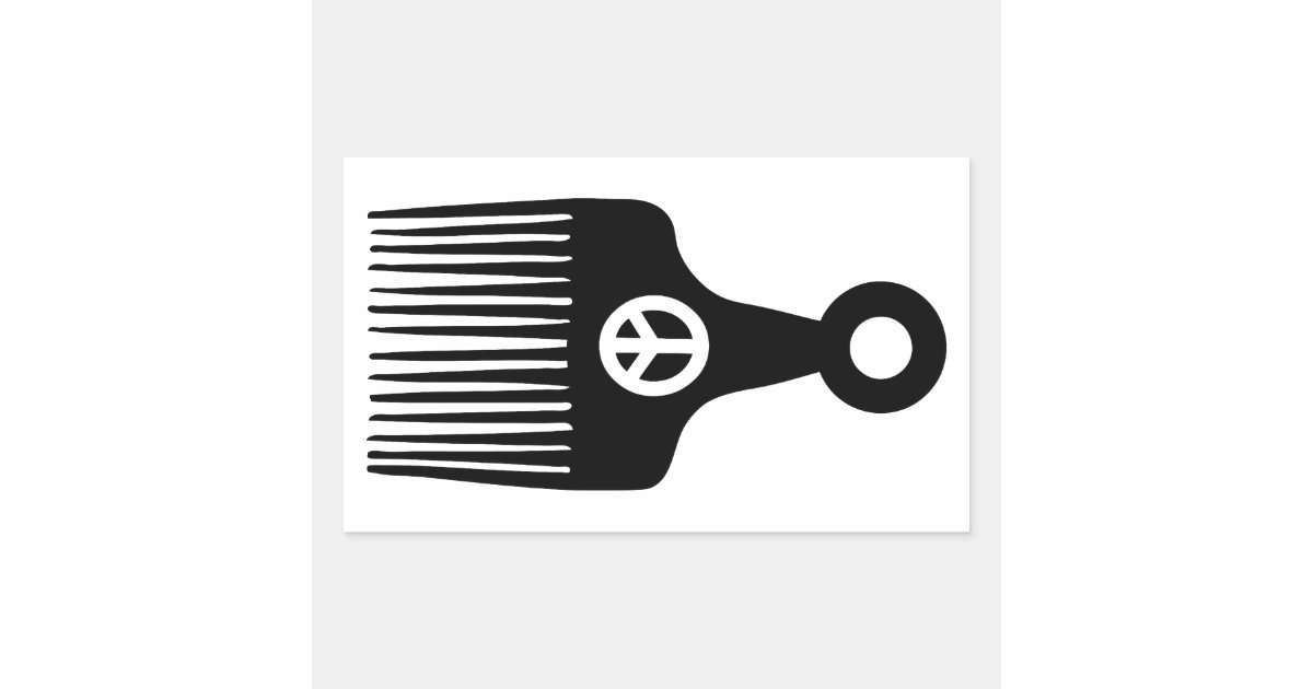 Afro Hair Peace Rectangular Sticker | Zazzle