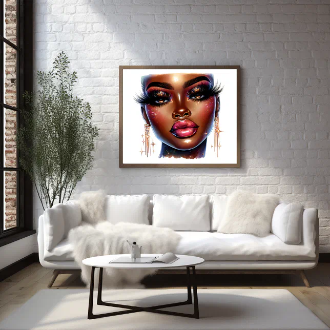 Afro Queen Art Fashion Girl Melanin Chic Poster | Zazzle