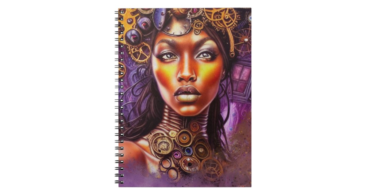 Afro Steampunk Inspired Art Notebook | Zazzle