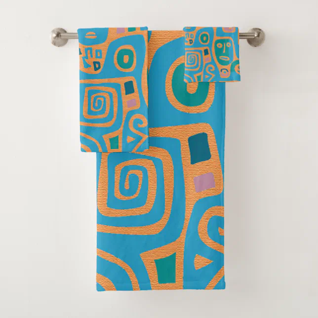 Afrocentric Geometric • Bath Towel Set | Zazzle