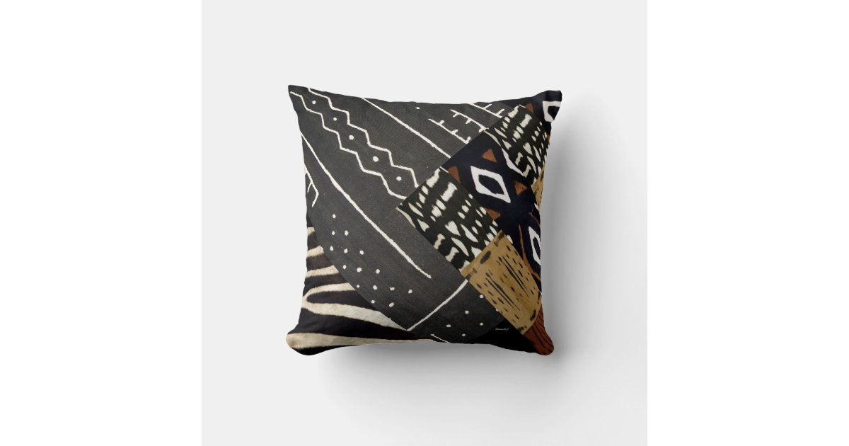 Afrocentric Geometric Throw Pillow | Zazzle