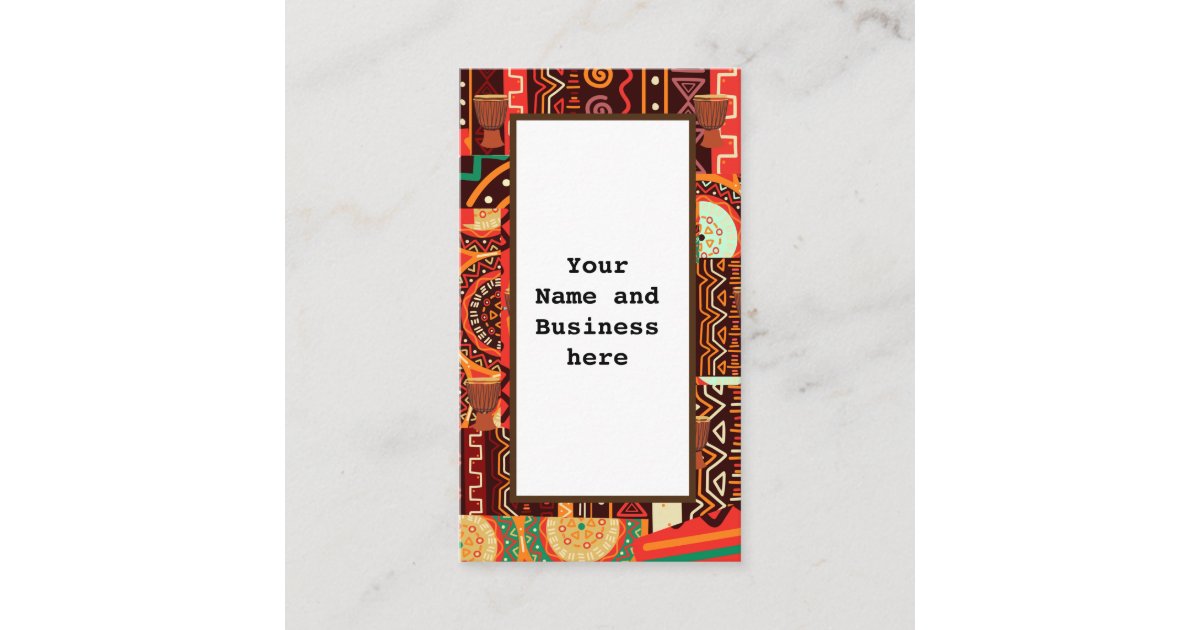 Afrocentric Kente Tribal Pattern Business Card | Zazzle