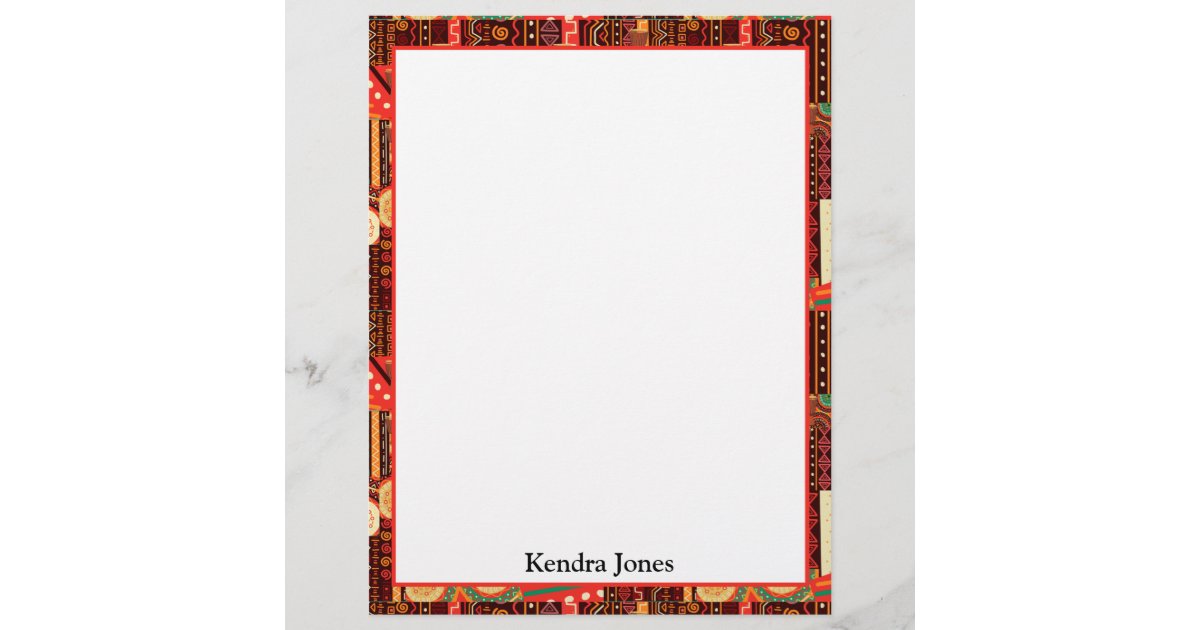 Afrocentric Kente Tribal Pattern Notepad Letterhead | Zazzle