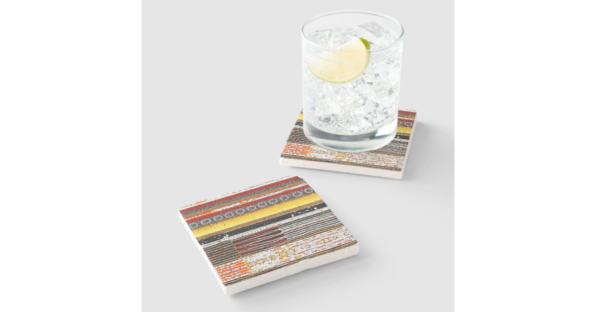 Afrocentric Rustic Patina Stone Coaster | Zazzle