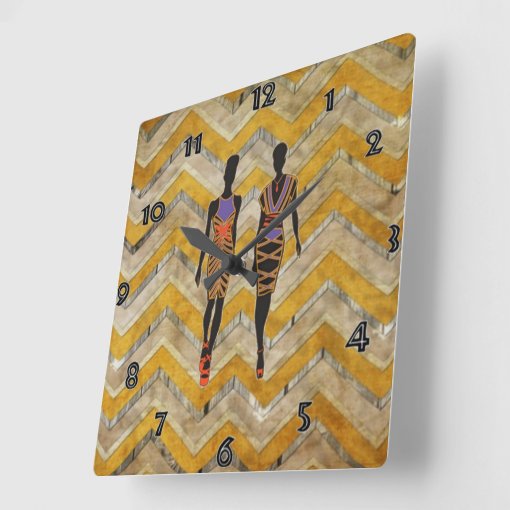 Afrocentric Silhouette Wall Clock | Zazzle