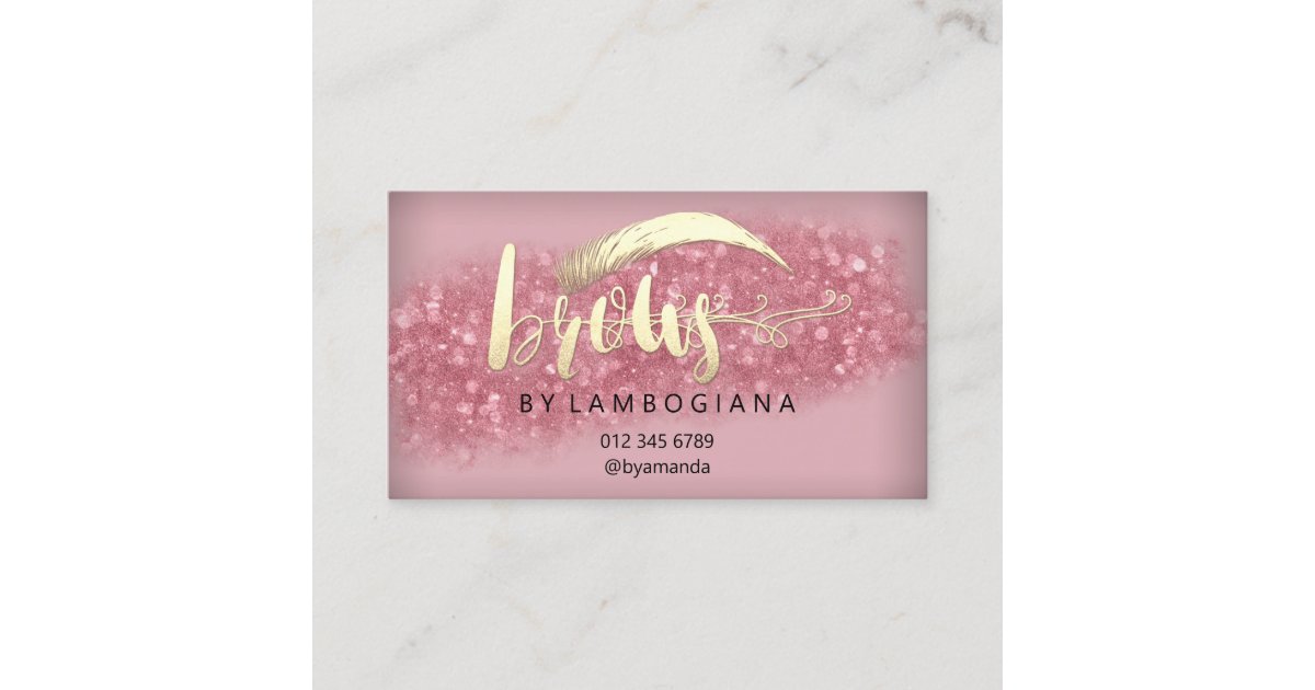 Aftercare Brows Logo Microblading Rose Studio Busi Business Card | Zazzle