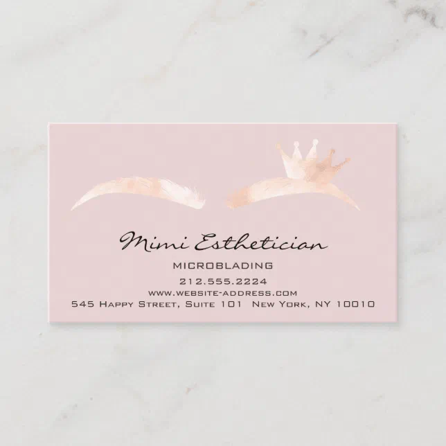 Aftercare Instructions Eyebrow Crown Microblading Business Card | Zazzle