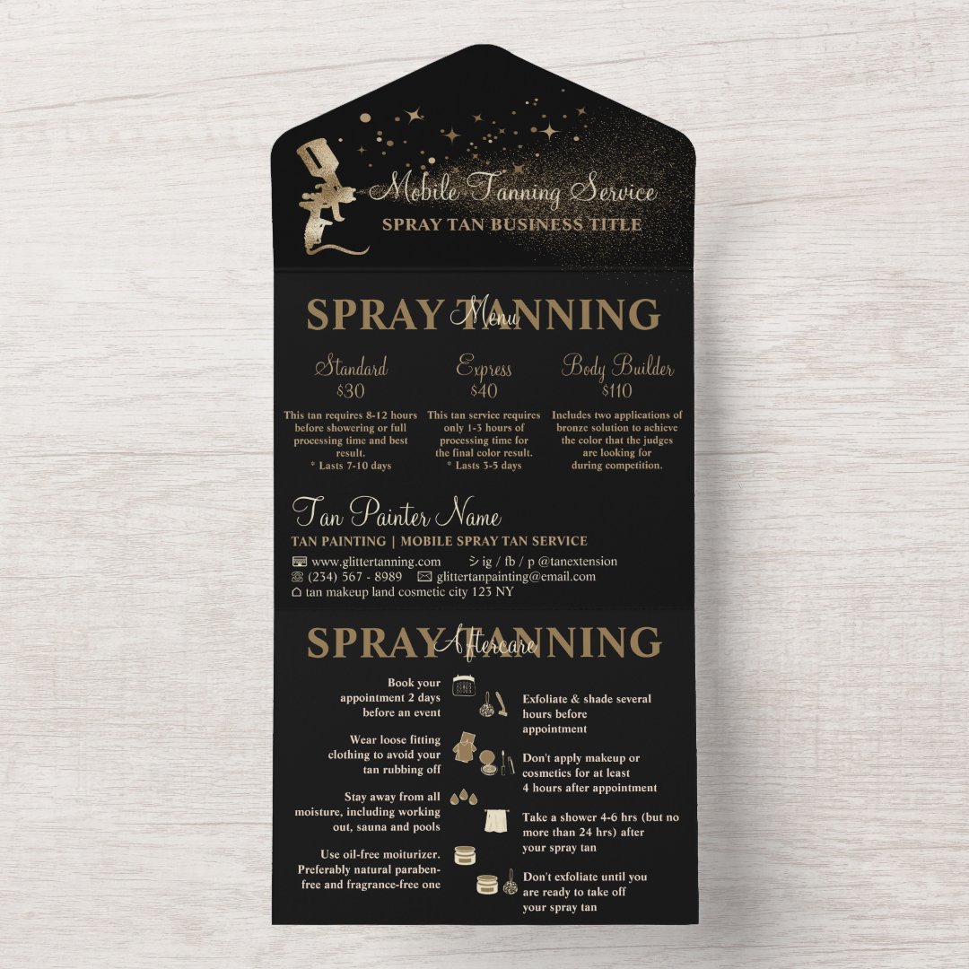 Aftercare Instructions Spray Tan Flyer All In One Invitation | Zazzle