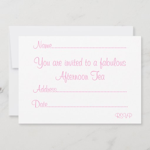 Afternoon Tea Invitation | Zazzle