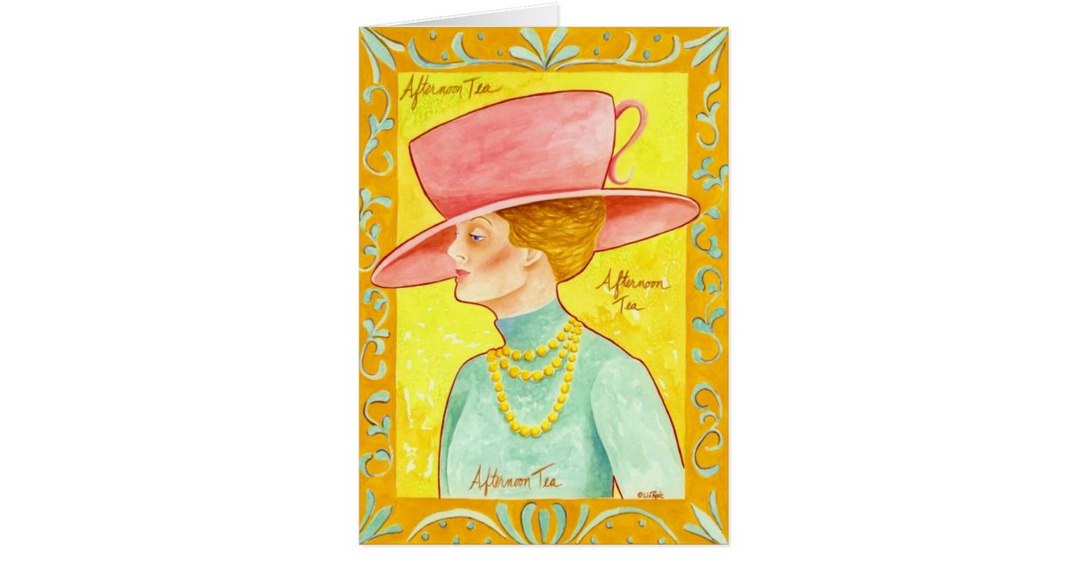Afternoon Tea Lady Greeting Card | Zazzle
