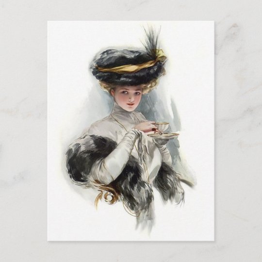 Afternoon Tea Lady Postcard | Zazzle.com