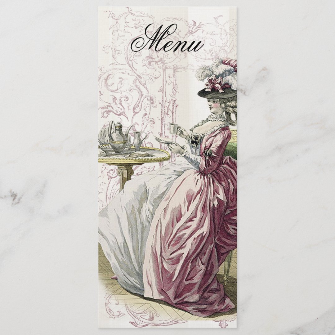 Afternoon Tea! Menu, on Linen Menu | Zazzle