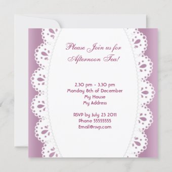 Afternoon Tea Party Vintage Pink Rose Teapot Invitation | Zazzle