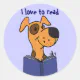AG- I love to read dog cartoon stickers | Zazzle