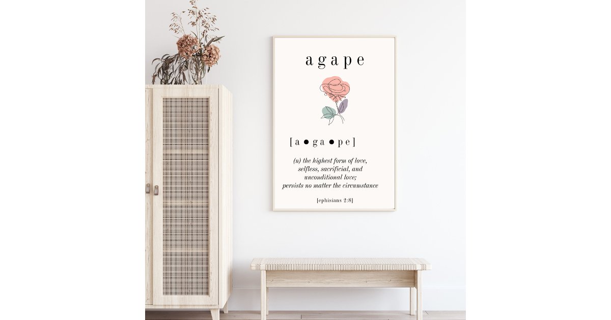 Agape Definition Wall Art Poster | Zazzle