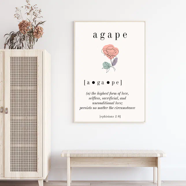 Agape Definition Wall Art Poster | Zazzle